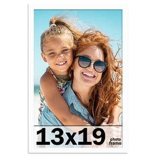 13x19 Frame White Solid Wood Picture Frame Includes UV Acrylic Shatter ...