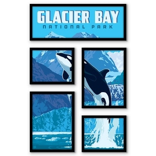 Americanflat Glacier Baya National Park 5 Piece Grid Framed Print Wall ...