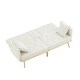 Velvet Fabric Sleeper Sofa Bed Modern Adjustable Back Couch Bed with 2 ...