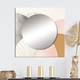 Designart "Geometry of Serenity In Pink Vintage Gold" Abstract ...