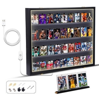 Graded Cards Display Case with LED Light, Baseball Card Display Case ...