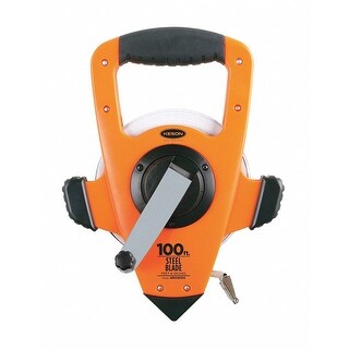 Long Tape Measure: 100 ft Blade Lg, 3/8 in Blade Wd, in/ft, Open, ABS ...