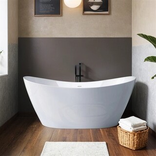 68"Free Standing Tub-Classic Oval Shape Soaking Tub,Adjustable Bathtub ...
