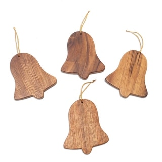 Novica Handmade Simple Bells Wood Ornaments (Set Of 4) - Bed Bath ...