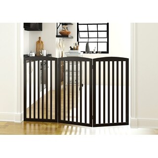 PAWLAND 3 Panels,36 Inch,Dog Gate, Freestanding Foldable Wooden Pet ...