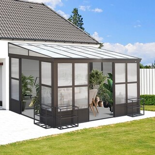 Lean-to Sunroom 10x14FT, Wall Mounted Solarium - Bed Bath & Beyond ...