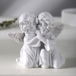 Girl Shape Angel Figurine Clear Texture Resin Garden Trinkets Table ...