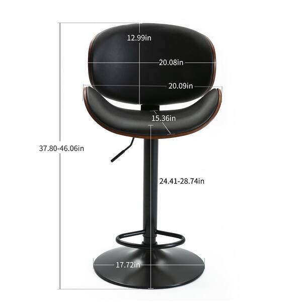 Adjustable PU Bar Stools, Upholstered Swivel Barstool (Set of 2) - Bed ...