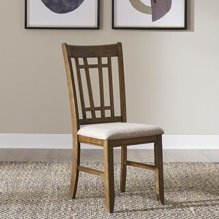Lattice Back Side Chair-Set of 2 Mission Brown, Antique Honey Finish ...