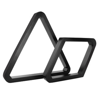 GSE™ Heavy-Duty Black Solid Wood Billiard 8-Ball Triangle/9-Ball ...