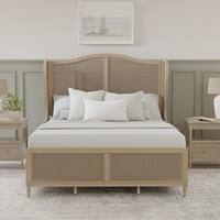 Hillsdale Furniture Sausalito Wingback Wood Cane Panel Bed - On Sale ...
