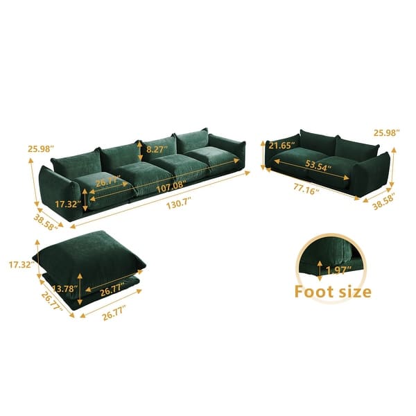 7 Pieces Modular Sectional Sofa Set for Living Room Furniture Sets ...