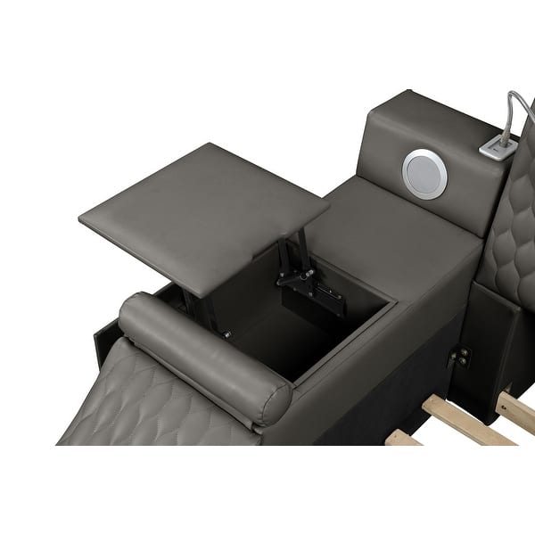 Zoya Modern Style Queen Bed Made with Wood, Built in USB Hookups ...