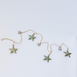 Metal Stars On Jute String Garland - Silver - Bed Bath & Beyond - 40313767