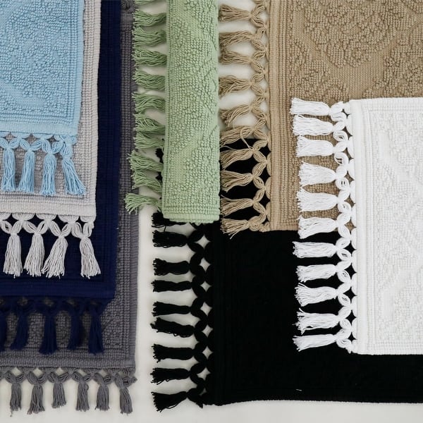 Jean Pierre Ricardo Cotton Fringe 2-Piece Bath Rug Set - Bed Bath ...