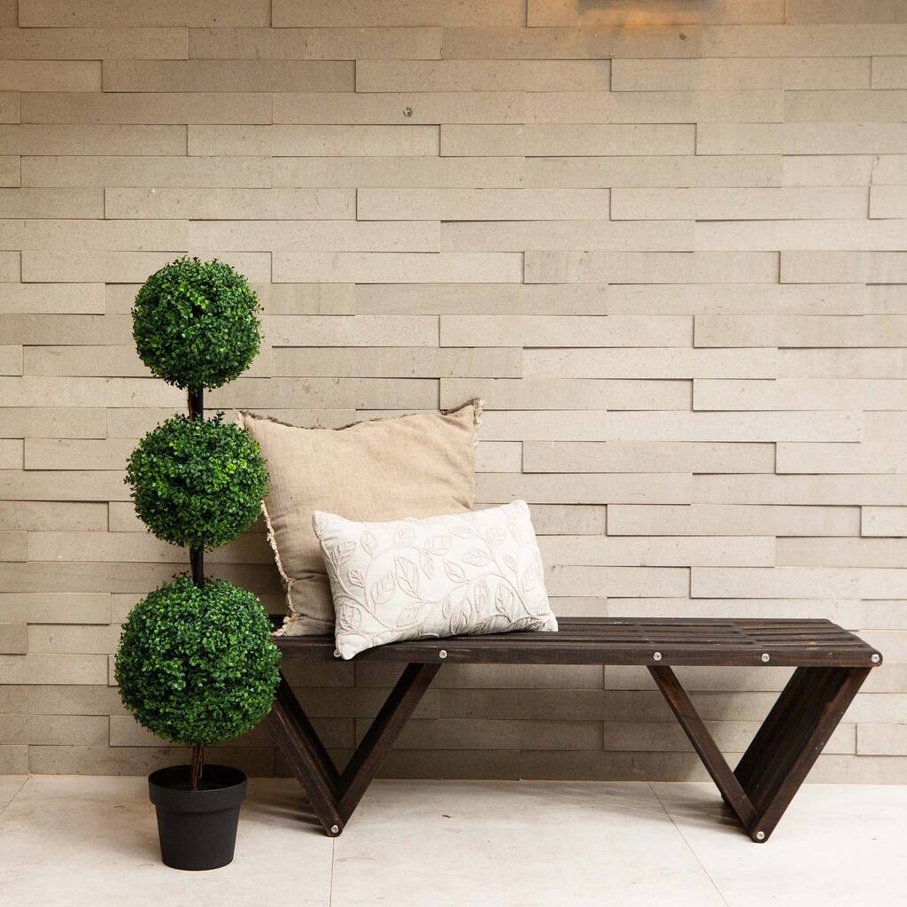 28" Boxwood Topiary Ball Artificial Plant in White Tower Planter (Indoor/Outdoor) - Overstock ...