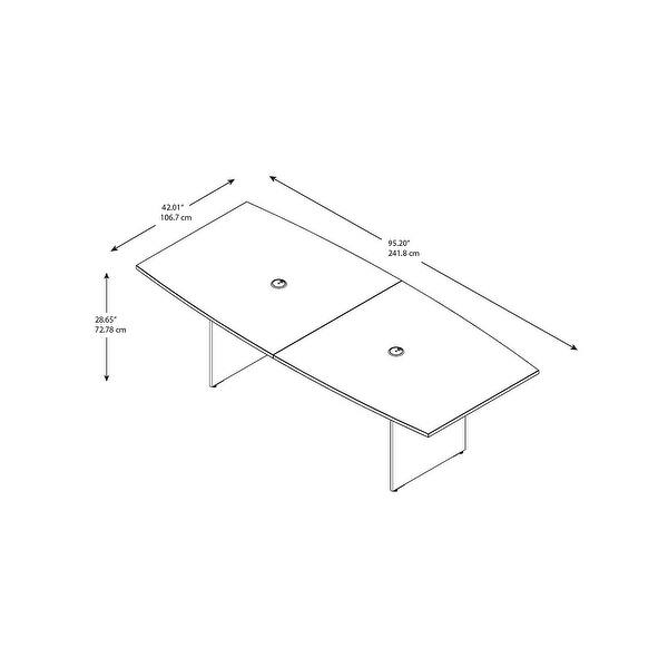 96W x 42D Conference Table with Wood Base by Bush Business Furniture ...