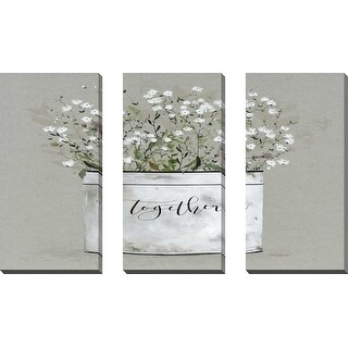 "Bouquet of Grace Bucket Together" by Livi Finn 3 Piece Set on Canvas ...