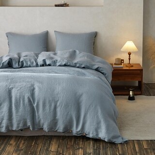 100% Linen Duvet Cover Set,3 Pieces Belgian Flax Bedding, Queen (1 ...
