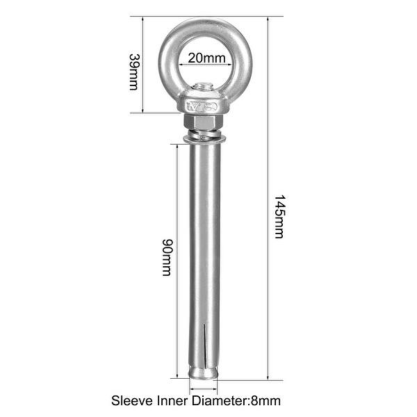 M8 x 120 Expansion Eyebolt Eye Nut Screw with Ring Anchor Raw Bolts 1 ...