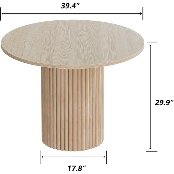 PAKASEPT Round Dining Table, Modern Kitchen Table with Solid Wood ...