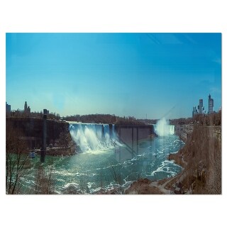 Niagara Falls Viewed from Canada - Large Seascape Glossy Metal Wall Art ...