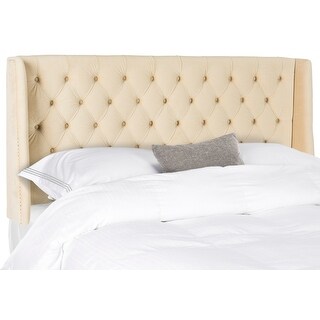 SAFAVIEH London Buckwheat Upholstered Tufted Wingback Headboard (Full) - Bed Bath & Beyond ...