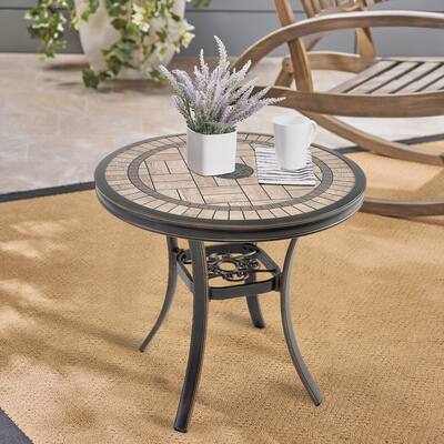 31-In Patio Round Tile-Top Dining Table - Overstock - 34487768