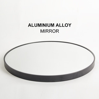 28 Inch Wall Circle Mirror Large Round Black Mirror - 28 Inch - Bed ...