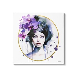 Stupell Girl & Purple Orchids Canvas Wall Art Design by Amanda ...