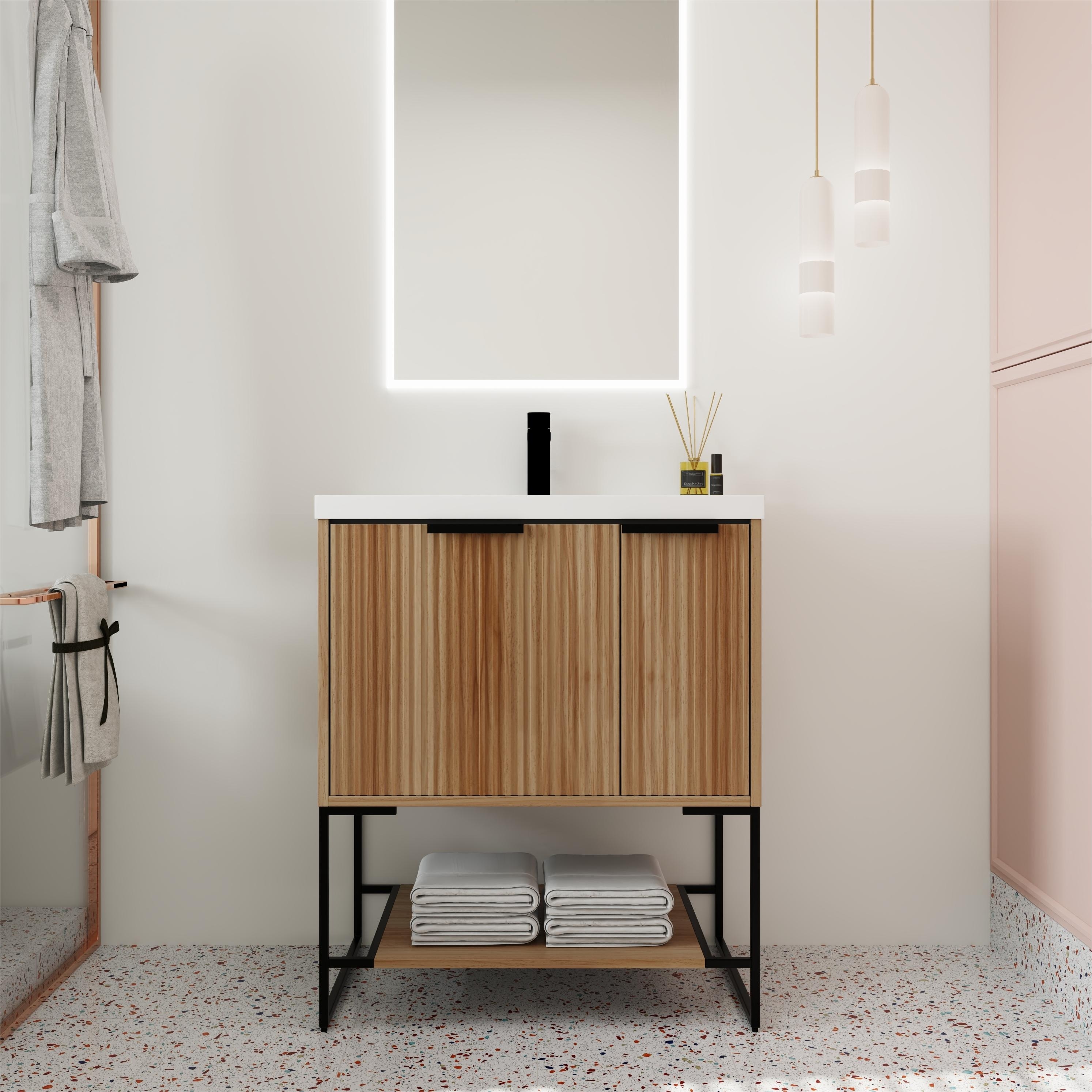 Beingnext 30" Bathroom Vanity with Sink, Single Sink Freestanding ...