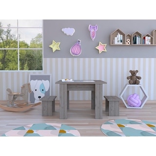 3-piece Kids Table Set,2 benches and 1 Kids Table with 2 Bins - Bed ...