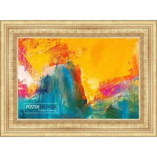 36x28 Traditional Antique Gold Complete Wood Picture Frame with UV ...