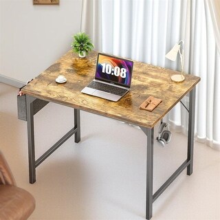 40 Inch Wooden Work Office Desks with Storage and Hook - Bed Bath ...