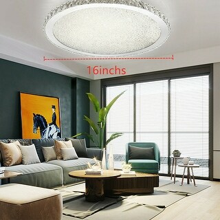 Crystal Round LED Ceiling Light Fixture Indoor Chandelier Bedroom Lamp ...