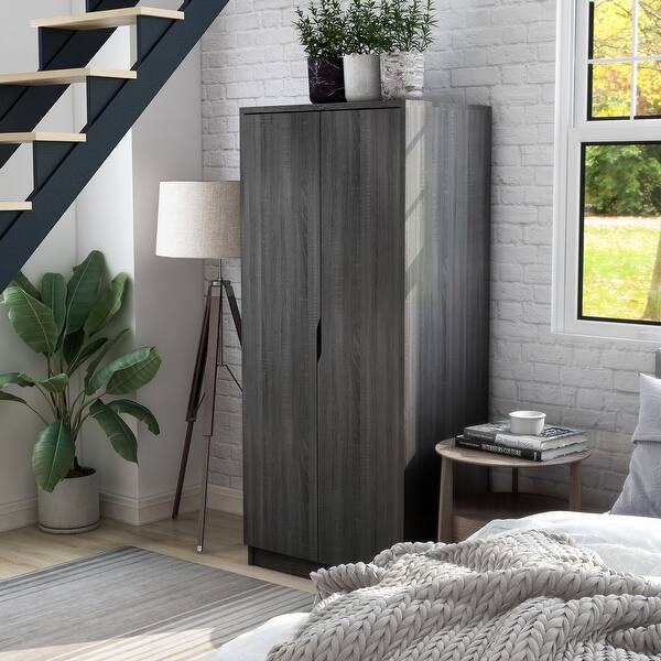 Furniture of America Vidal Modern Wardrobe Armoire with 2-door - Bed ...