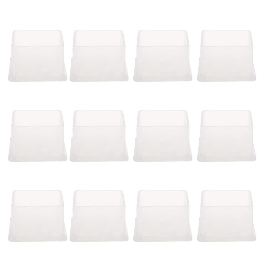 PVC Furniture Leg Glide End Tip Feet Cover 20pcs 1.18"x1.18"Inner Size ...