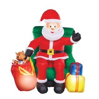 4ft Sitting Santa Inflatable - 14.000 x 10.850 x 6.350 - Bed Bath ...