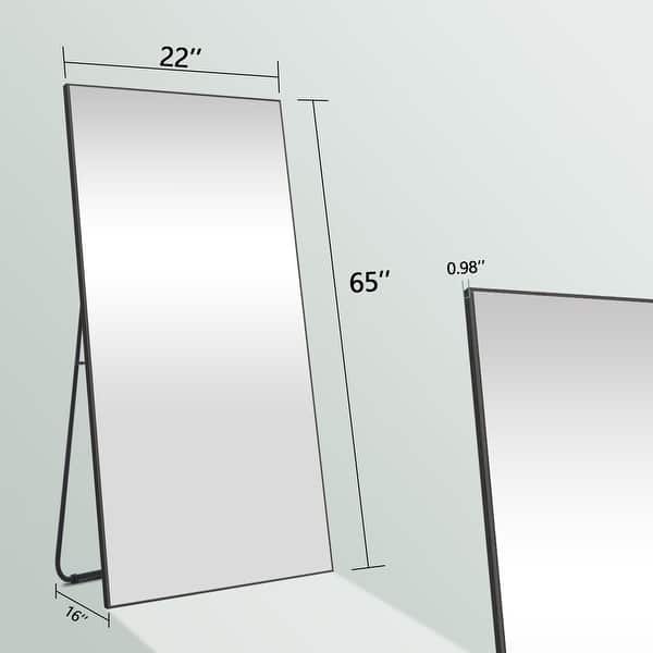 Rectangle Full Length Mirror,Floor Mirror with Stand,Hanging/Leaning ...