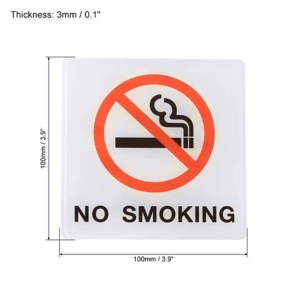 No Smoking Sign Adhesive Indoor Outdoor Wall Mount Sticker - White,Red ...
