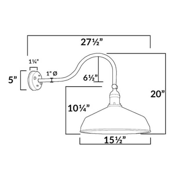 LED Outdoor Raw Copper Gooseneck Barn Light - Bed Bath & Beyond - 35992619