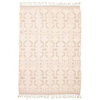 ECARPETGALLERY Hand-knotted Tangier Cream Wool Rug - 7'6 x 10'2 - Bed ...