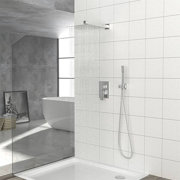 12 Inch Wall Mounted Square Dual Shower System with Rough-in Valve ...