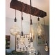 Farmhouse 8-Light Wood Beam Linear Chandelier for Dining Room - Bed ...