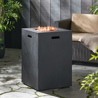 Fire Column, Square Outdoor Propane Fire Pit with Built-In Tank Storage ...