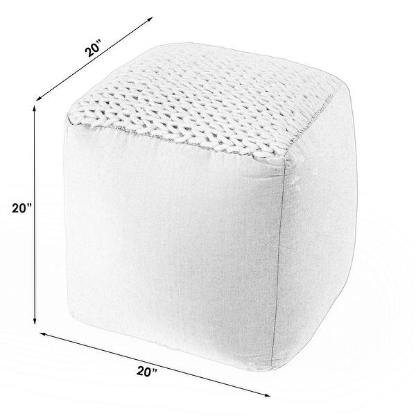 Fernandos Woven Cream Pouffe - Bed Bath & Beyond - 36487846