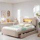 Full Size Upholstered Cartoon Platform Bed with LED Light and USB ...
