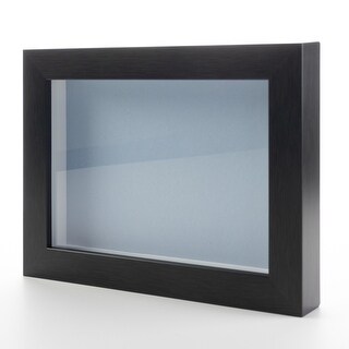 Charcoal 4x6 Wood Shadow Box with Blue Acid-Free Backing - With 5/8 ...
