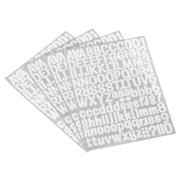 Vinyl Letters Numbers Stickers Kit 126Pcs 4 Sheets Self Adhesive Decal ...