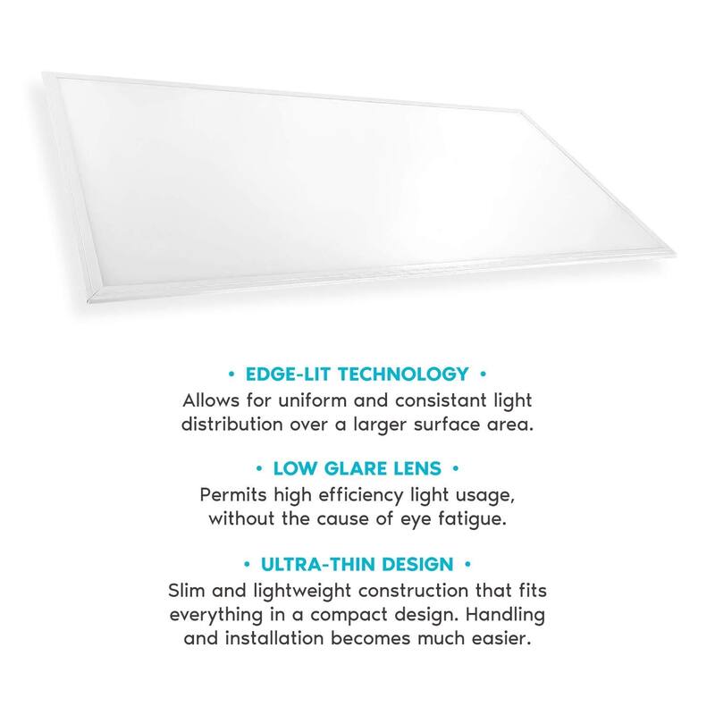 Luxrite 2x4 FT LED Flat Panel Light, 72W, 0-10V Dimmable, 24x48 Inch ...